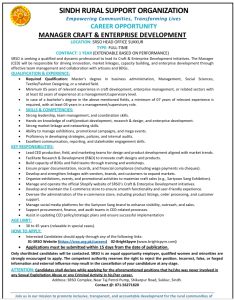 SRSO Careers – Join Sindh Rural Support Organization & Make An Impact ...